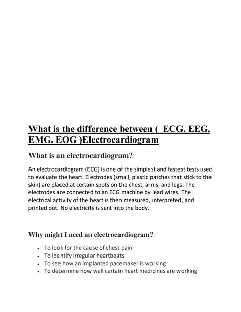 Solution What Is The Difference Between Ecg Eeg Emg Eog