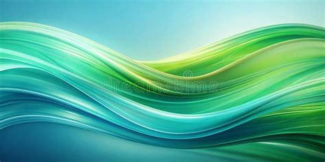 Abstract Green And Blue Swirling Wave Design For Modern Backgrounds Generative Ai Stock