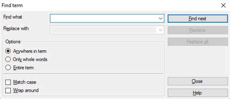 Find And Replace In A Term Base