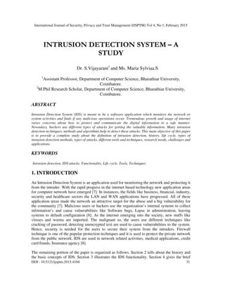Intrusion Detection System A Study PDF
