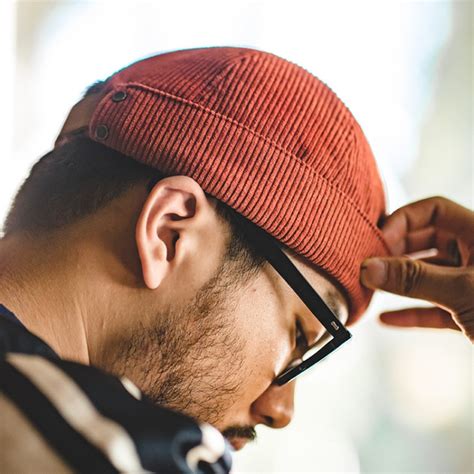 Maden Tw2107199 레트로 라이트 코어 벨벳 남성 가죽 모자 무모한 선원 모자 사이즈 무료 코드 자몽 색상