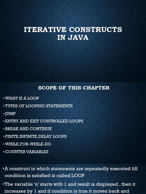 Lesson 8 Iterative Constructs In Java Pdf Control Flow Computing