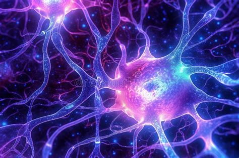 Close Up View Of A Vibrant Neuron Intricately Woven With Its Dendrites
