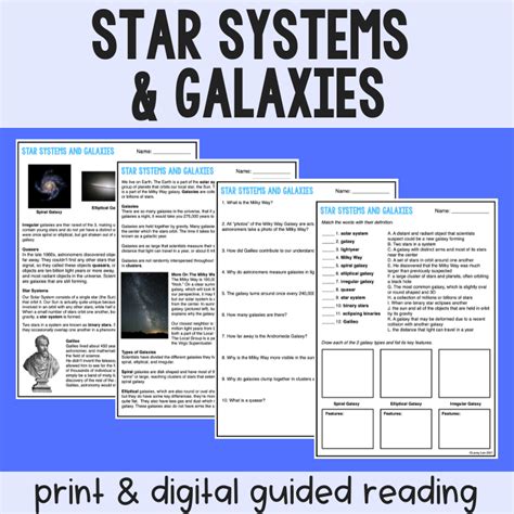 Different Types Of Galaxies Worksheet Educationcom