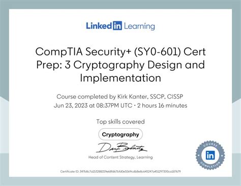 Kirk Kanter Sscp Cissp On Linkedin Certificate Of Completion