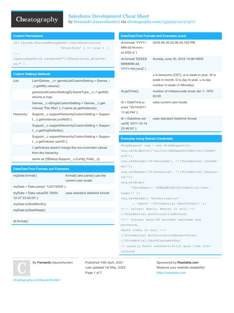 salesforce development cheatsheet pdf computer programming