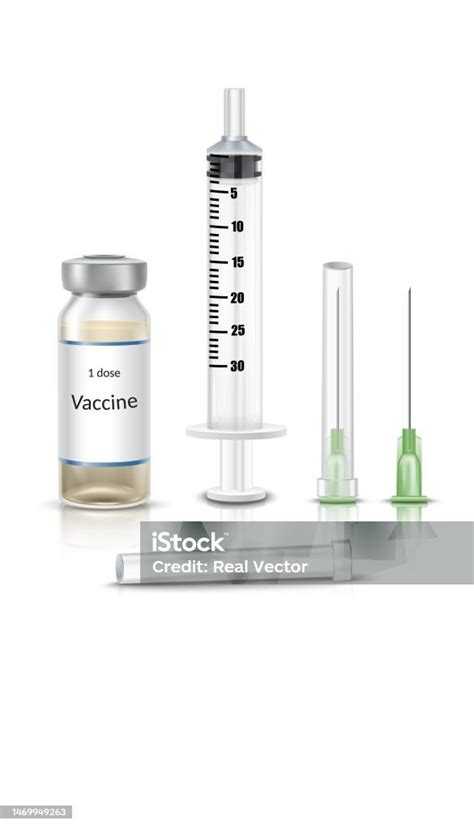 하나의 앰플 주사기 및 바늘로 1회 접종 백신 주입을 위한 현실적인 벡터 샘플 세트 격리된 아이콘 그림입니다 0명에 대한 스톡 벡터 아트 및 기타 이미지 Istock