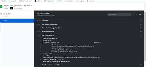 doesn t show colors in github actions · issue 52 · textualize rich