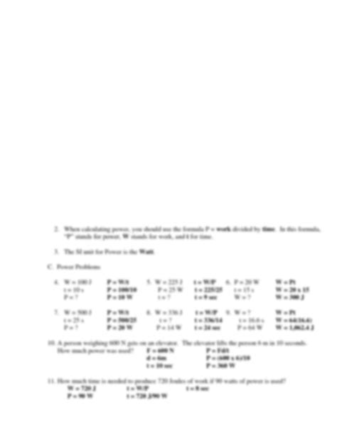 Calculating Power Worksheet 2 Answers Pdf Worksheets Library