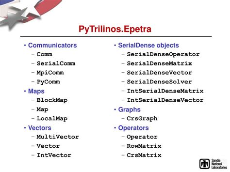 ppt pytrilinos a python interface to trilinos powerpoint