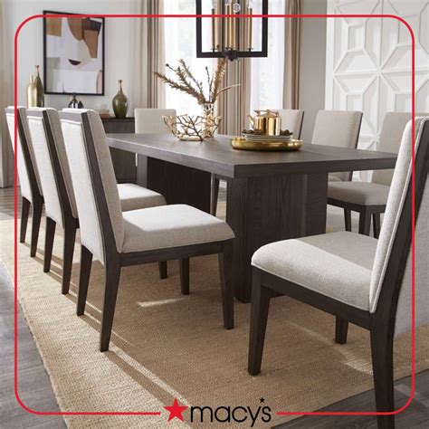 Beckett Pedestal 9pc Dining Set Rectangular Table 8 Chairs Macys
