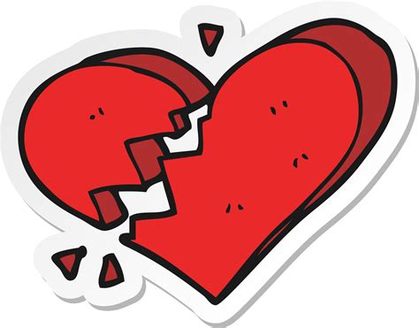 Pegatina De Un Corazón Roto De Dibujos Animados 12361469 Vector En Vecteezy