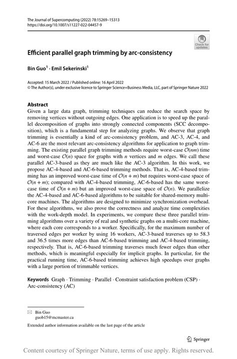 Efficient Parallel Graph Trimming By Arc Consistency Request Pdf