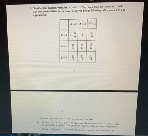 Solved 2 Consider Two Random Variables X And Y They Both