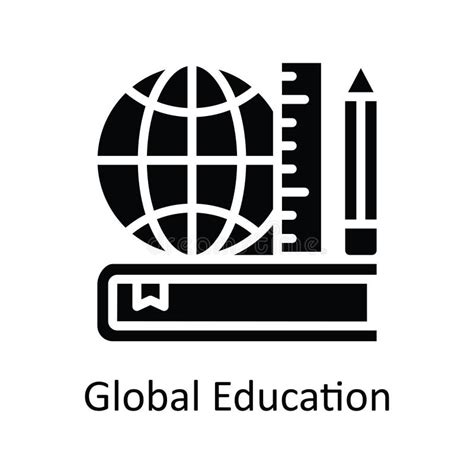 Global Education Vector Solid Icon Design Illustration Educational