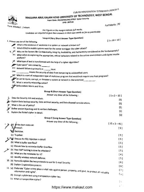 Btech Pec 7 Sem Cyber Security Pec Cs 702 E 2024 Pdf