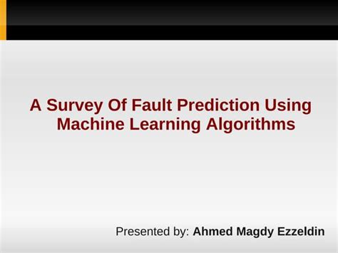 a survey of fault prediction using machine learning algorithms pdf