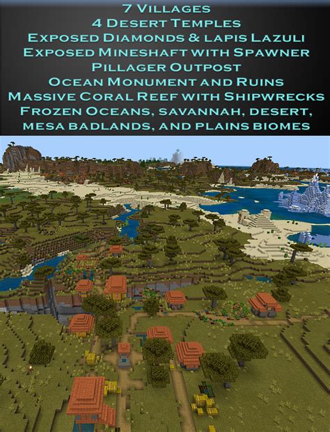 Great Bedrock Seed With Ocean Monument Badlands Villages Temples