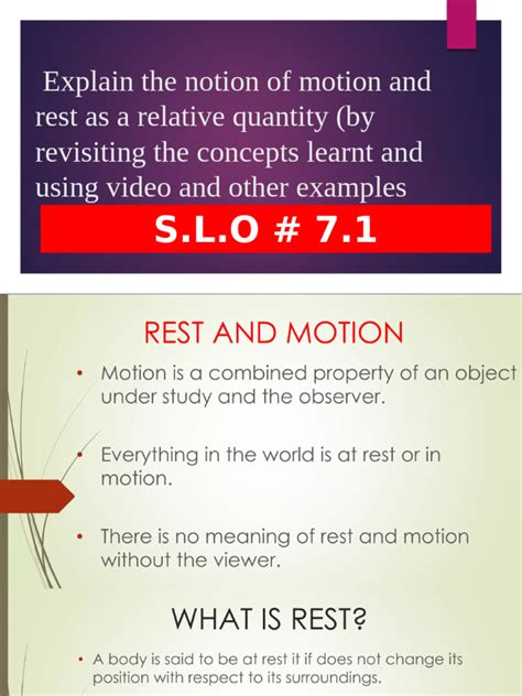Explain The Notion Of Motion And Rest Slo 71 Pdf