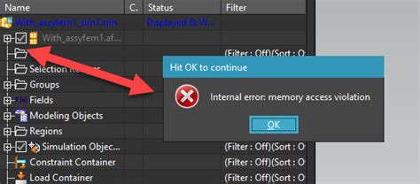 Internal Error Memory Access Violation
