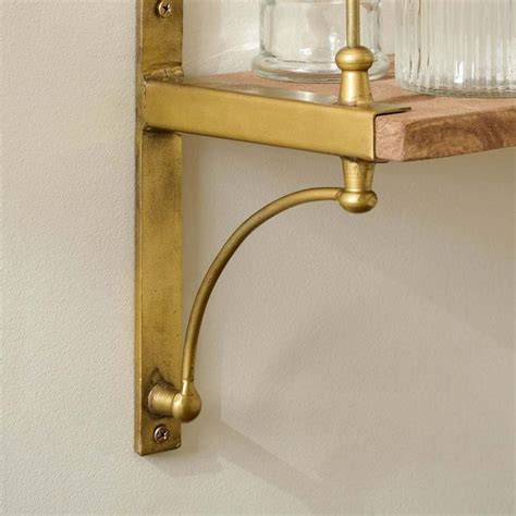 Elliott Wood And Brass Display Shelf