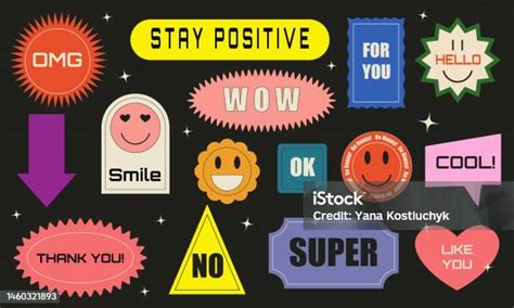 다양한 패치 레이블 태그 우표 트렌디한 복고풍 스타일의 스티커의 벡터 세트 펑키 힙 스터 90 년대 스타일의 스티커 경외감에 대한 스톡 벡터 아트 및 기타 이미지 Istock