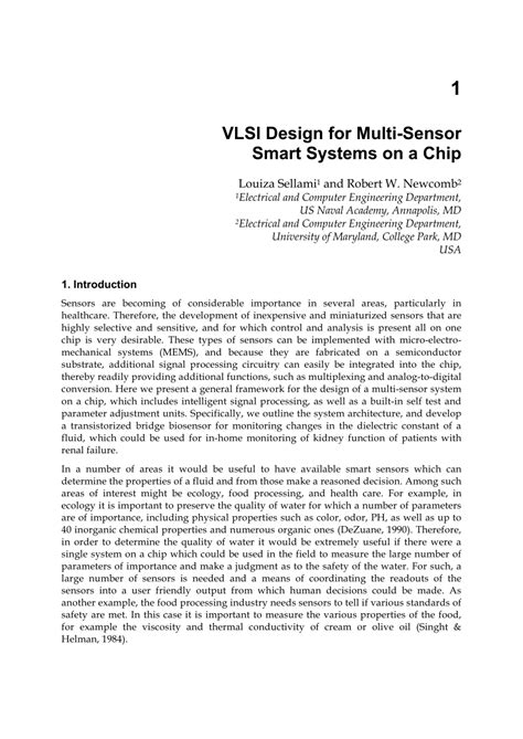 Pdf Vlsi Design For Multi Sensor Smart Systems On A Chip