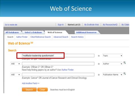 Ppt Locating Tests And Measures In The Web Of Science Database