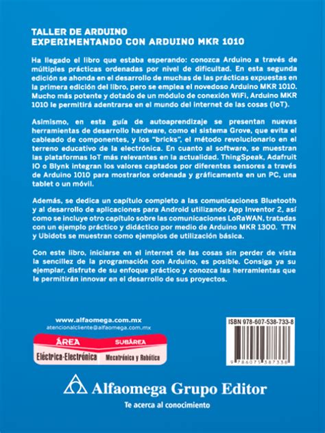 Taller De Arduino Experimentando Con Arduino Mkr 1010 2ed Alfaomega