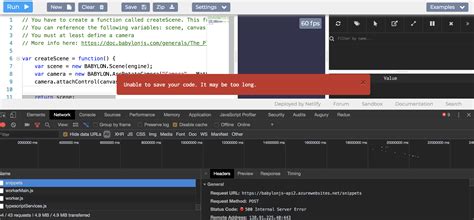 Attempting To Save Playground Gives 500 Internal Server Error Issue 4680 BabylonJS Babylon