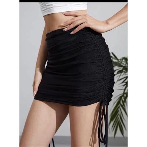 Zara Ellen Korean Ruched Skirt With Etiketa Shopee Philippines