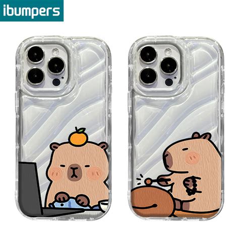 ibumpers ốp lưng iphone cute hài hước capybara in hình trong suốt ốp điện thoại dày dặn TPU trơn