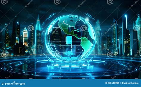 abstract representation of data and connection paths networks on globe