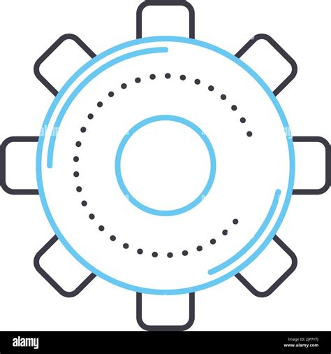 Cog Line Icon Outline Symbol Vector Illustration Concept Sign Stock