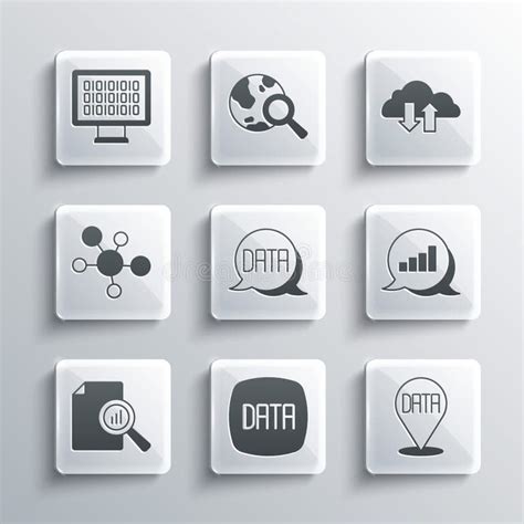 Set Data Analysis Pie Chart Infographic Document With Mind Map