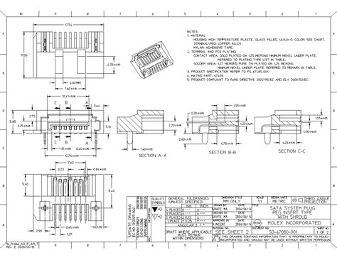 Datasheet Pages Molex Mm Pitch Serial Ata Shrouded Signal Plug