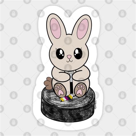 Pride Puck Bunny Nonbinary Pride Sticker Teepublic