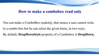ComboBox In C Pptxhshshzzjzhzjzhzhzhjsh PPT