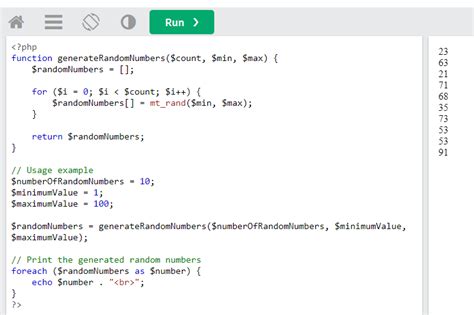 Generating 10 Random Numbers In Php Athenalinks