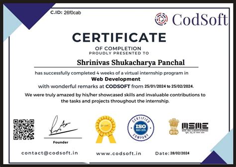 Shrinivas Shukacharya Panchal On Linkedin Codsoft Codsoftinternship