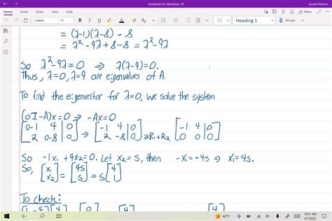 71 Eigenvalues And Eigenvectors Part 2