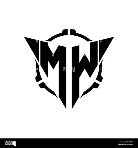 Mw Gaming Logo Initial With Geometric Modern Triangle Rounded Scope