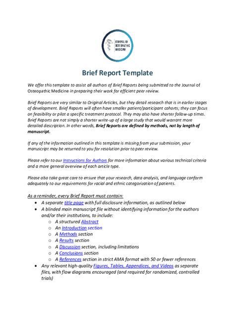 Fillable Online 26 Sample Brief Report In Pdfms Word26 Sample Brief