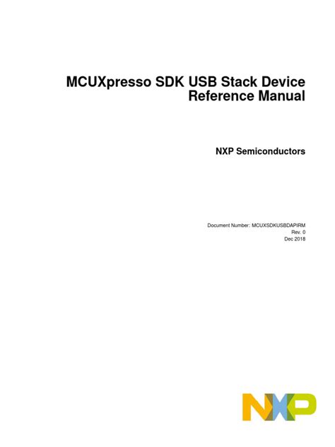 Mcuxpresso Sdk Usb Stack Device Reference Manual Pdf Usb Computer