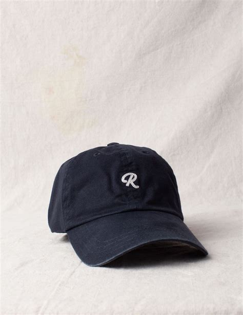 Rivay Chainstitch R Cotton Twill Hat In Navy Rivay