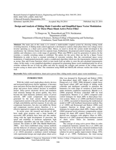 pdf design and analysis of sliding mode controller and simplified