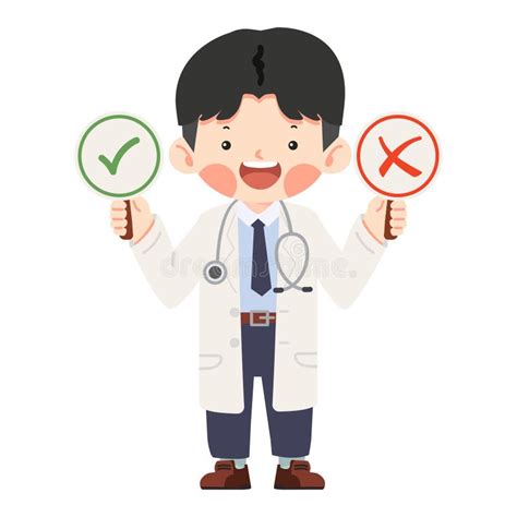Doctor Deciding Between Right And Wrong Stock Vector Illustration Of
