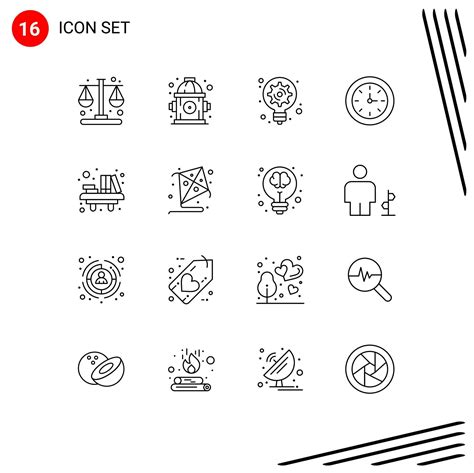 16 Thematic Vector Outlines And Editable Symbols Of School Education Idea Desk Education