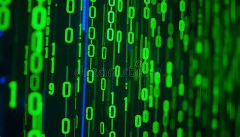 Digital Binary Data On Computer Screen Abstract Information Technology Background Stock Photo