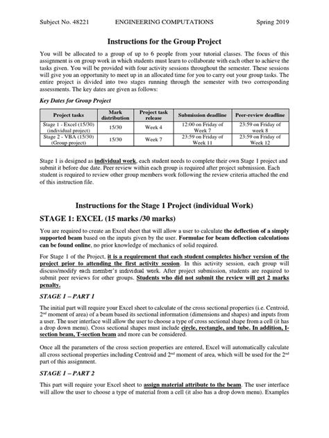 Instructions For The Group Project Subject No 48221 Engineering Computations Spring 2019 Pdf
